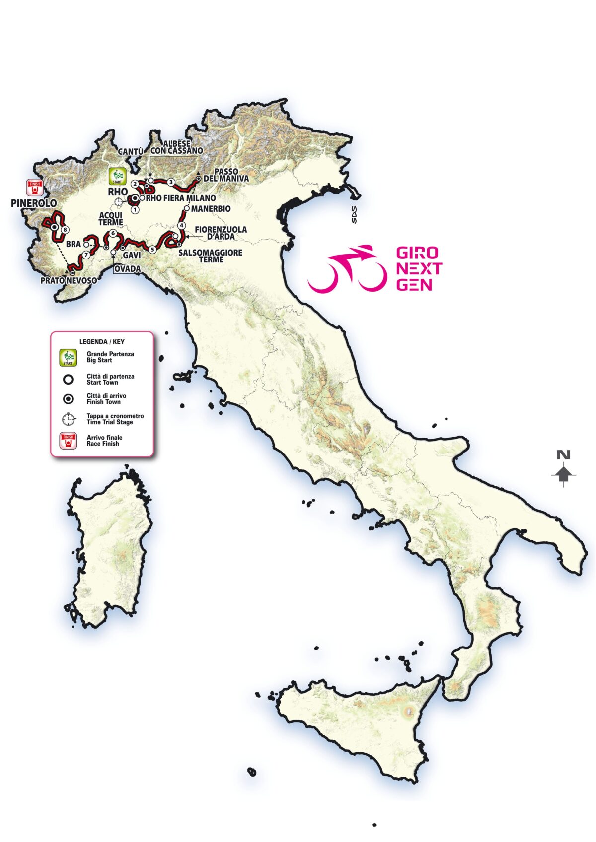 Percorso Giro Next Gen 2025: l’altimetria di tutte le tappe